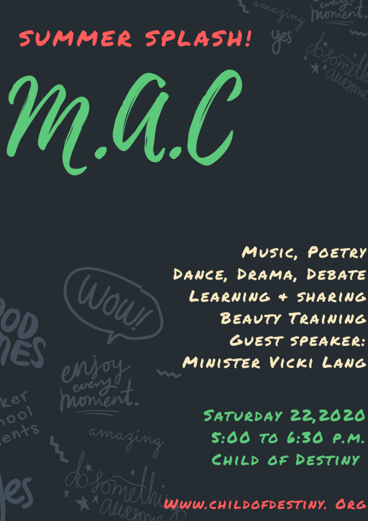 Summer SPLASH 2020 – Child of Destiny